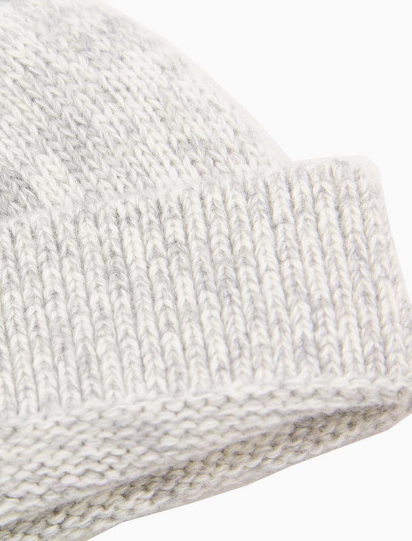 Light Grey Melange Wool & Cashmere Fisherman Beanie - 40 Colori