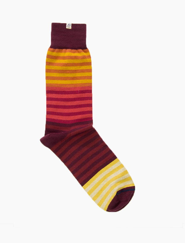 Red Gradient Striped Organic Cotton Socks - 40 Colori